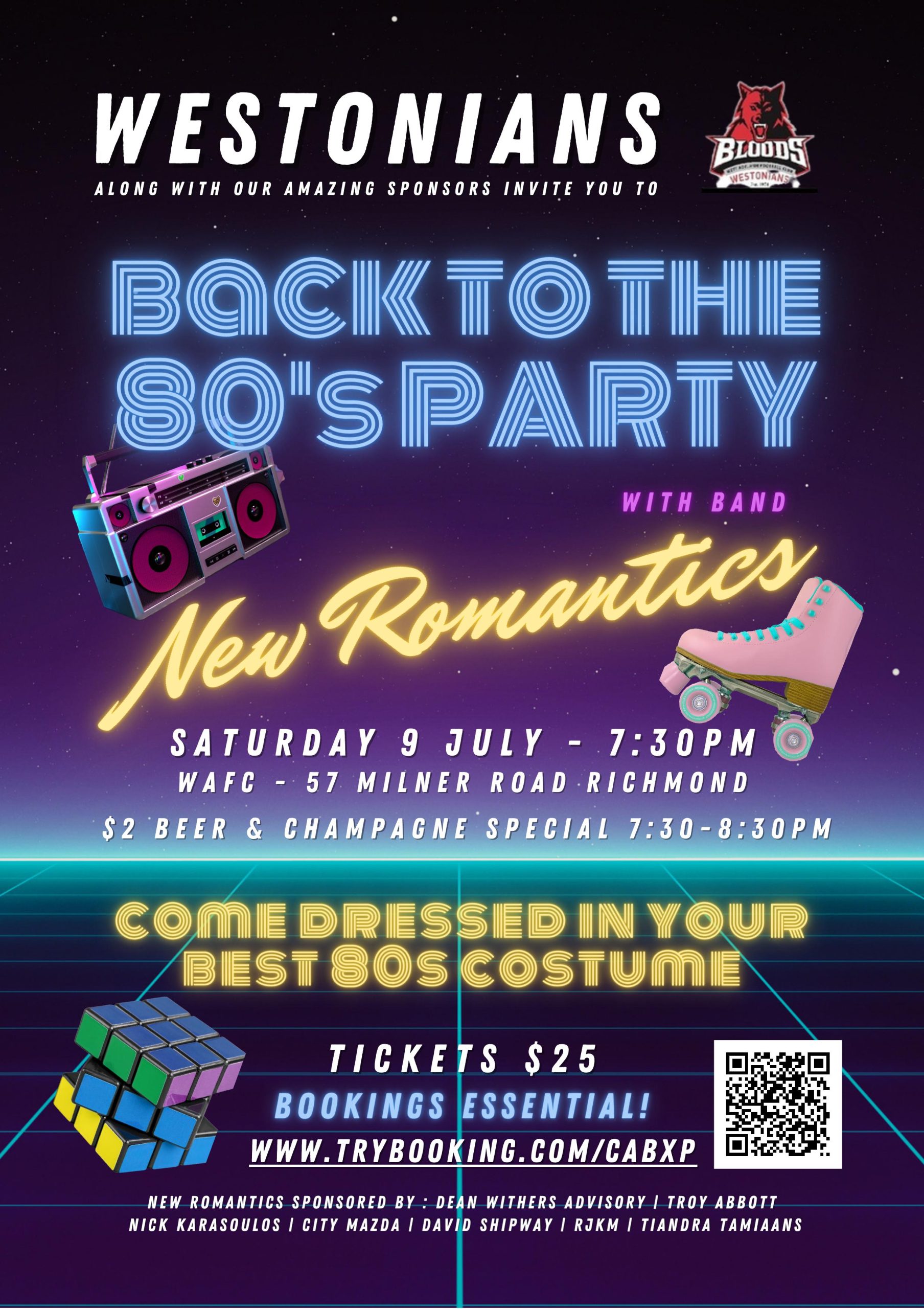 Back to the 80's with New Romantics - West Adelaide Football Club