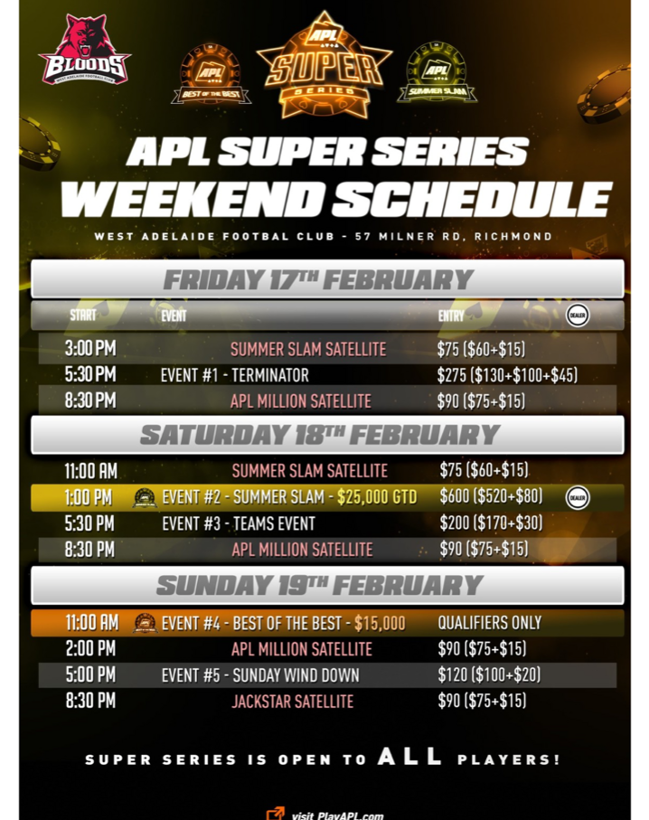 Want to win a seat to the APL $25k GTD Summer Slam? - West Adelaide ...