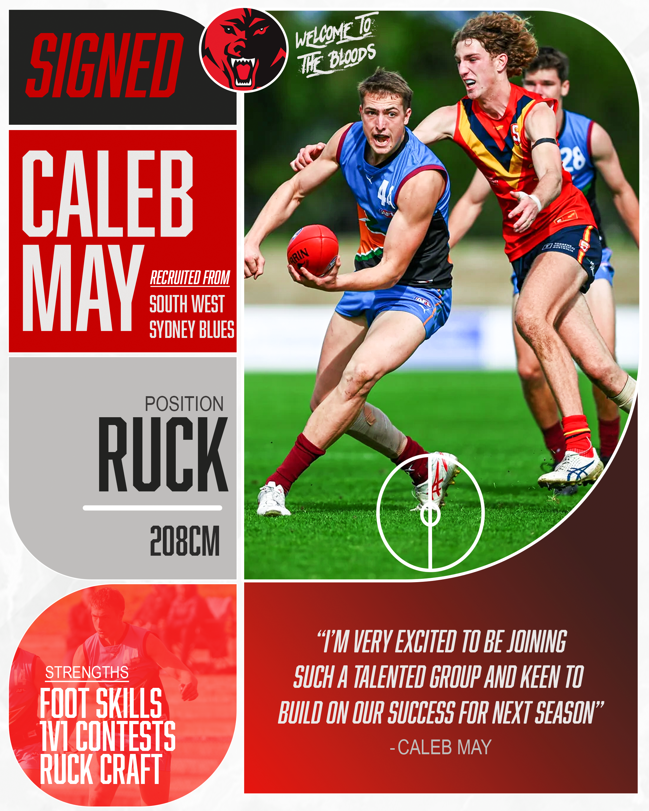 Welcome Caleb May - West Adelaide Football Club