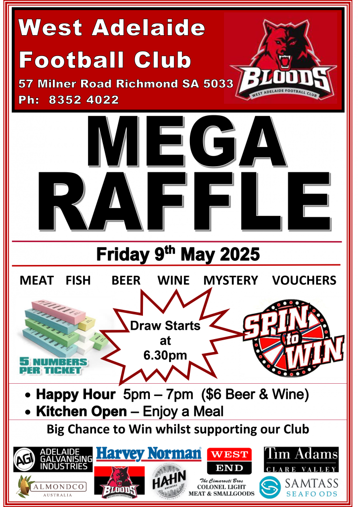 Mega Raffle - West Adelaide Football Club
